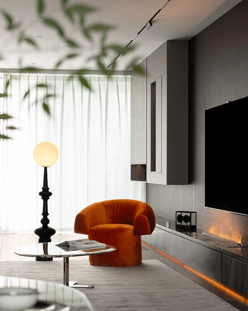 Modern Home Charm of the Orange Velvet Armchair – AWCASA