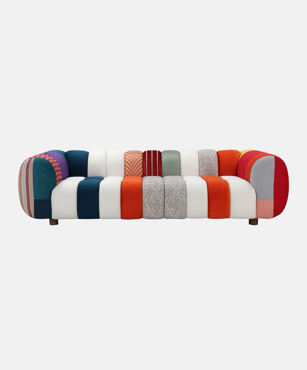 Vibrant Fabric Patchwork Sofa – AWCASA